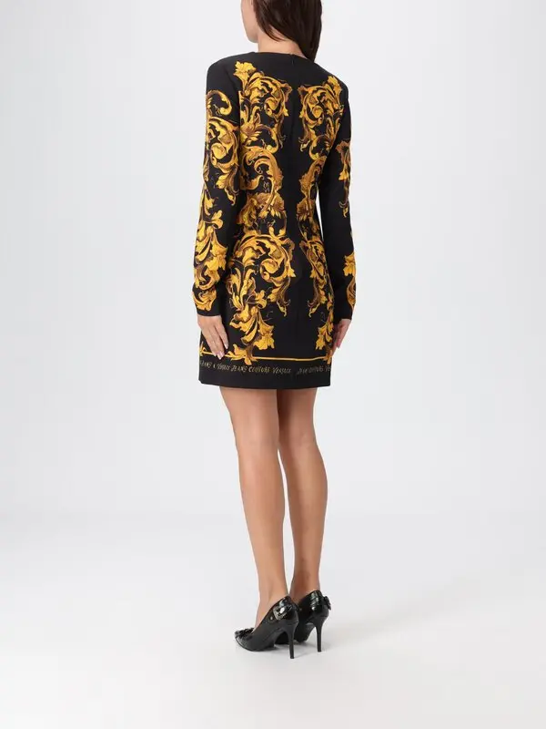 Versace Barocco Print Long Sleeve Dress