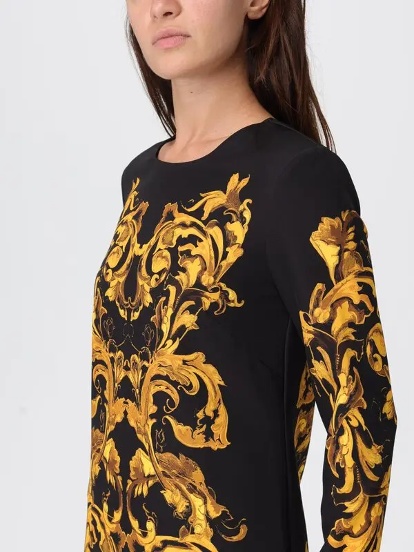 Versace Barocco Print Long Sleeve Dress
