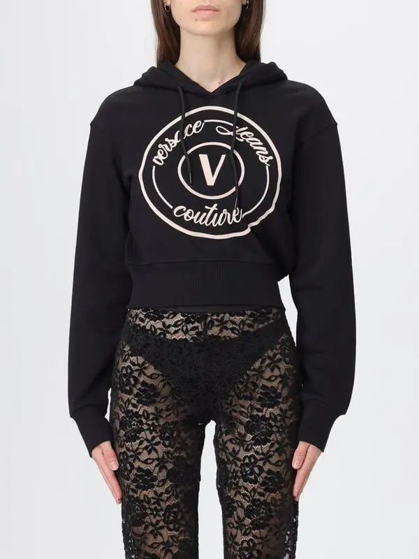 Versace Cropped Logo Hoodie