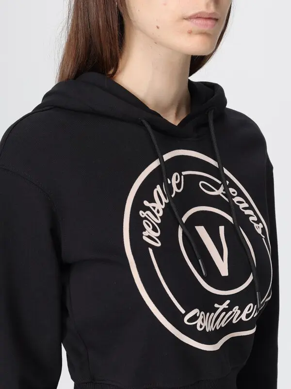 Versace Cropped Logo Hoodie