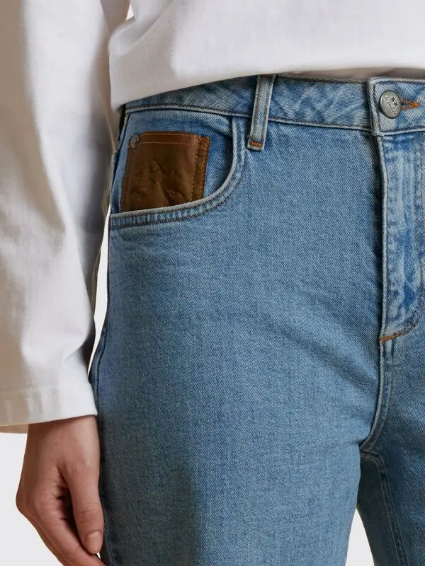 LA MARTINA Wide Leg Jeans In Stretch Denim