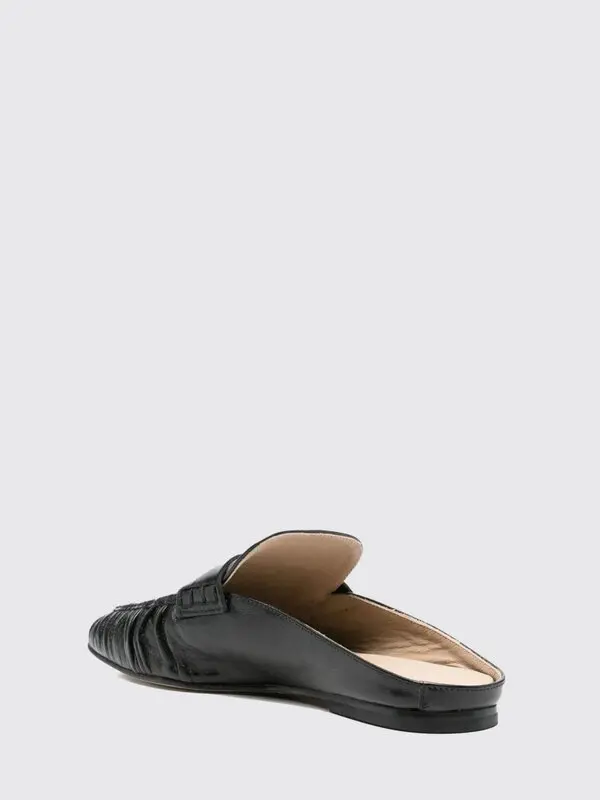 ALYSI Ruched Leather Mules