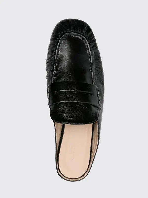 ALYSI Ruched Leather Mules