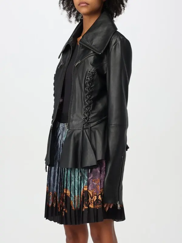 Versace Leather Peplum Jacket