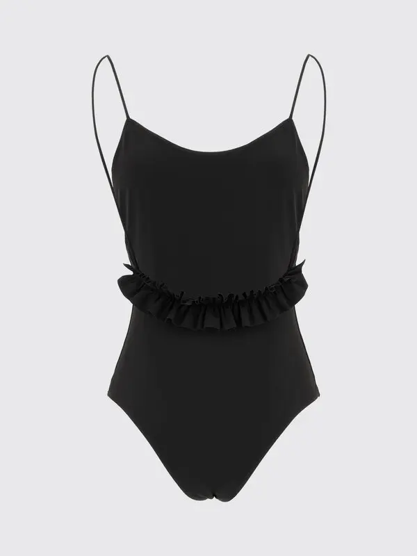 Jacquemus One-piece Swimsuit With Ruffles - Black