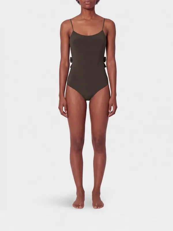 Jacquemus One-piece Swimsuit With Ruffles - Brown