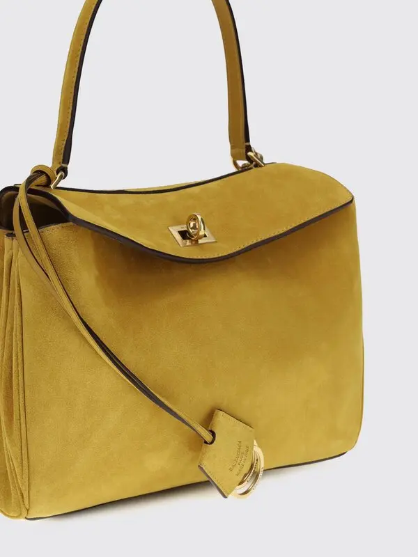 Balenciaga Rodeo Small Suede Calfskin Handbag With Charm - Yellow