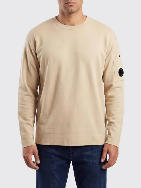 C.P. COMPANY Long-sleeved Cotton T-shirt With Applied Logo