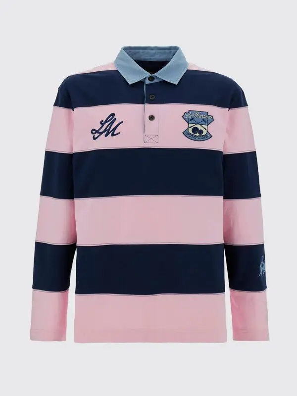 LA MARTINA Striped Cotton Polo With Logo