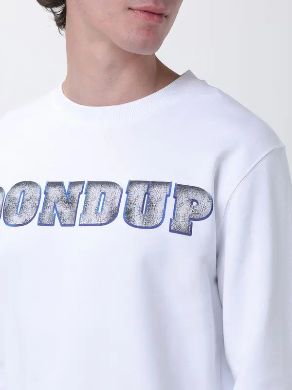 DONDUP Cotton Crew Neck Sweatshirt With Logo - White