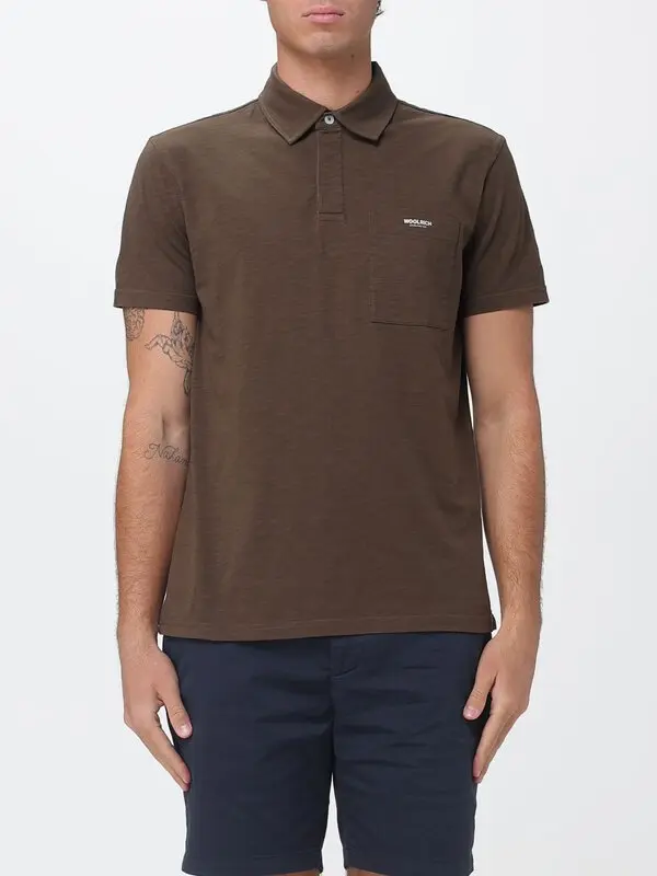 Woolrich Short-sleeved Cotton Polo Shirt With Chest Pocket And Logo