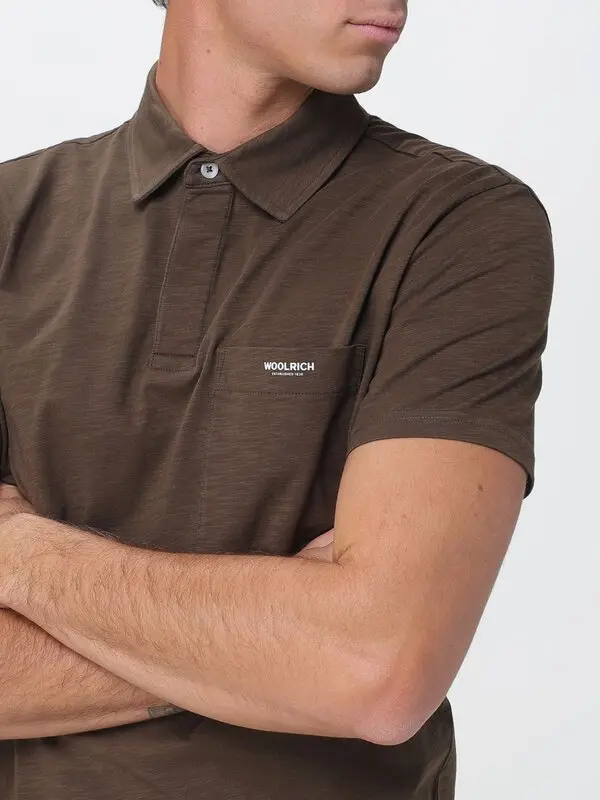 Woolrich Short-sleeved Cotton Polo Shirt With Chest Pocket And Logo