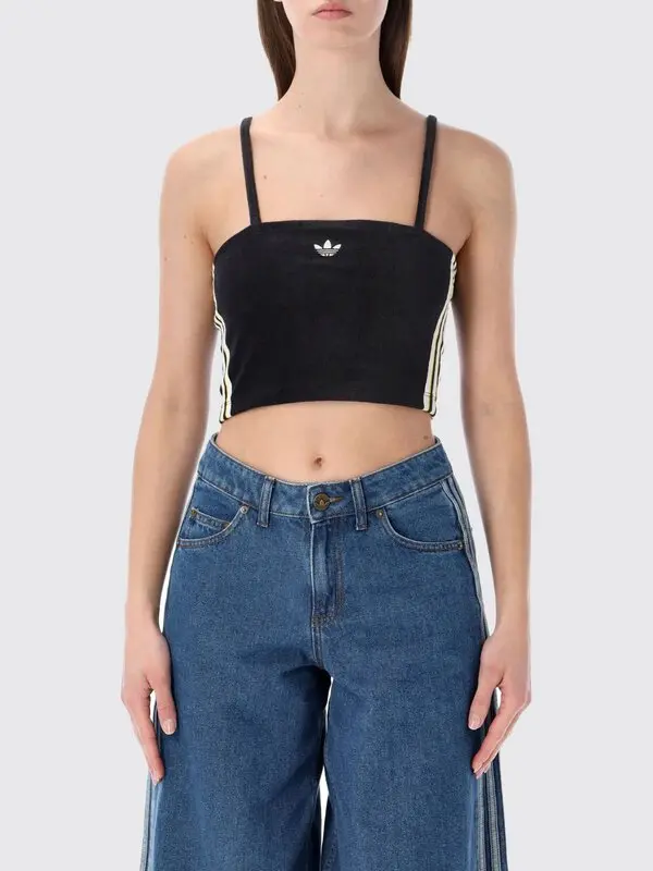 ADIDAS ORIGINALS Cropped Cotton Blend Top