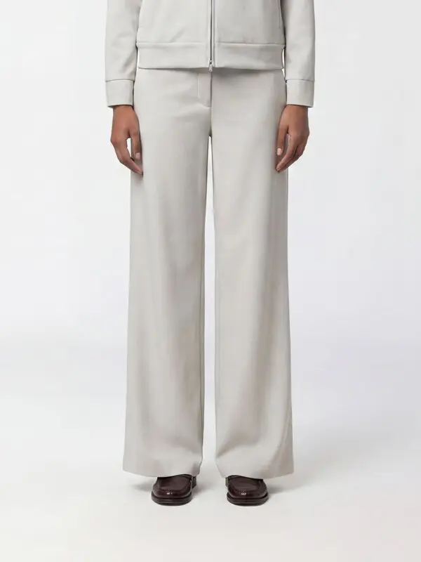 K-WAY Mid-rise Wide-leg Trousers In Technical Fabric - Beige