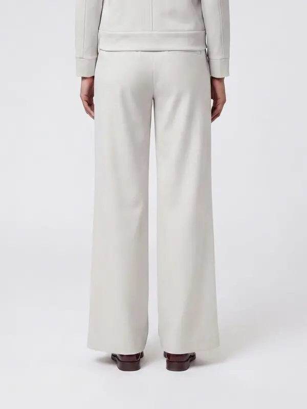 K-WAY Mid-rise Wide-leg Trousers In Technical Fabric - Beige