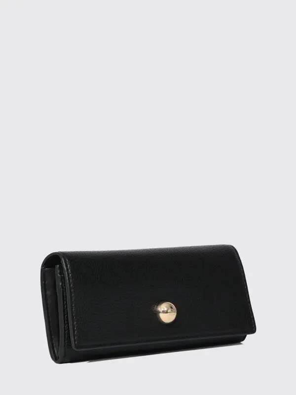 TWINSET Polyurethane Continental Wallet With Flap Closure And Engraved Logo