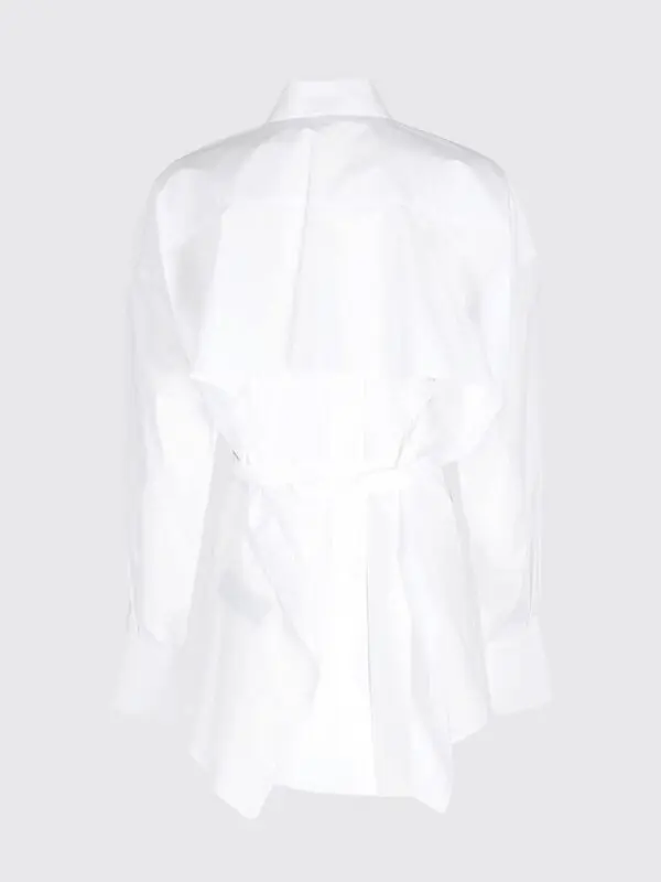 Federica Tosi Cotton Poplin Belted Shirt - White