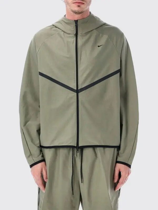 Nike Hooded Technical Fabric Windbreaker Jacket With Swoosh Logo