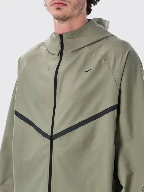 Nike Hooded Technical Fabric Windbreaker Jacket With Swoosh Logo