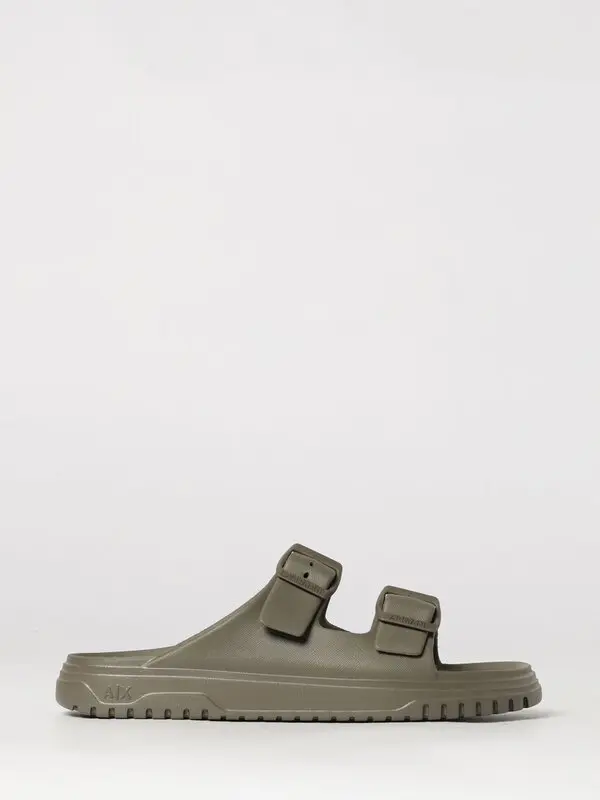 Armani Exchange Buckled Slide Sandals - Brown