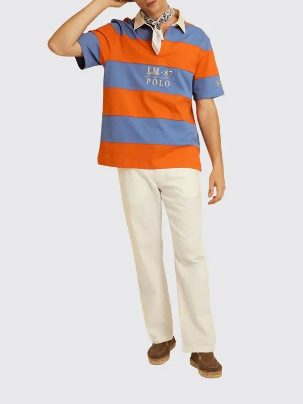 LA MARTINA Striped Cotton Polo With Logo - Red