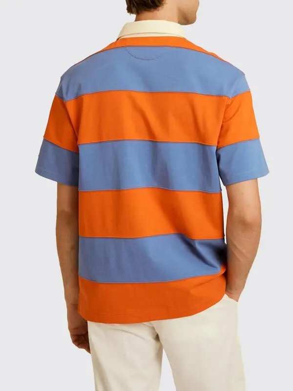 LA MARTINA Striped Cotton Polo With Logo - Red
