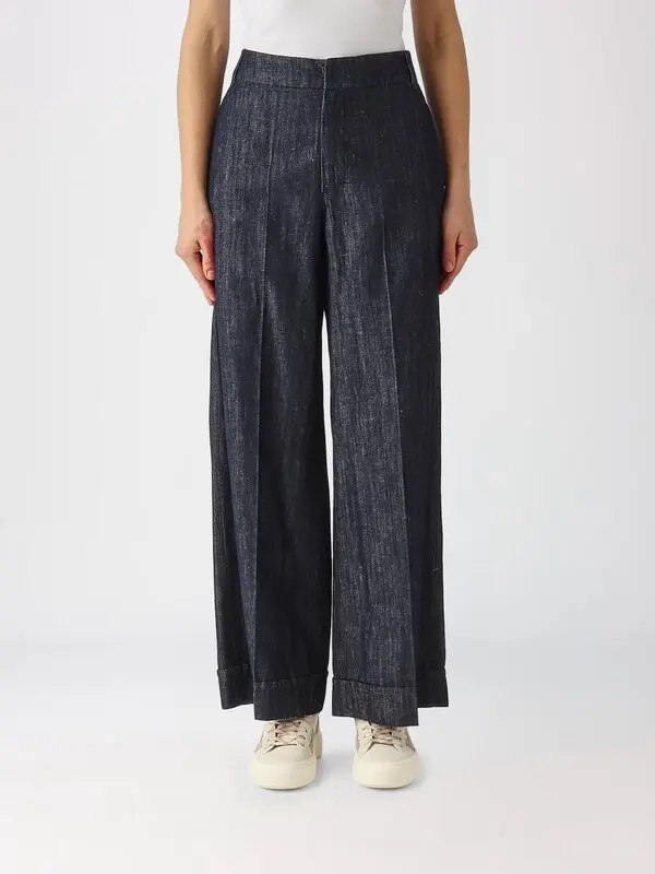 Max Mara Cotton And Linen Palazzo Trousers