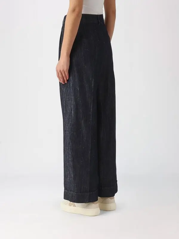 Max Mara Cotton And Linen Palazzo Trousers