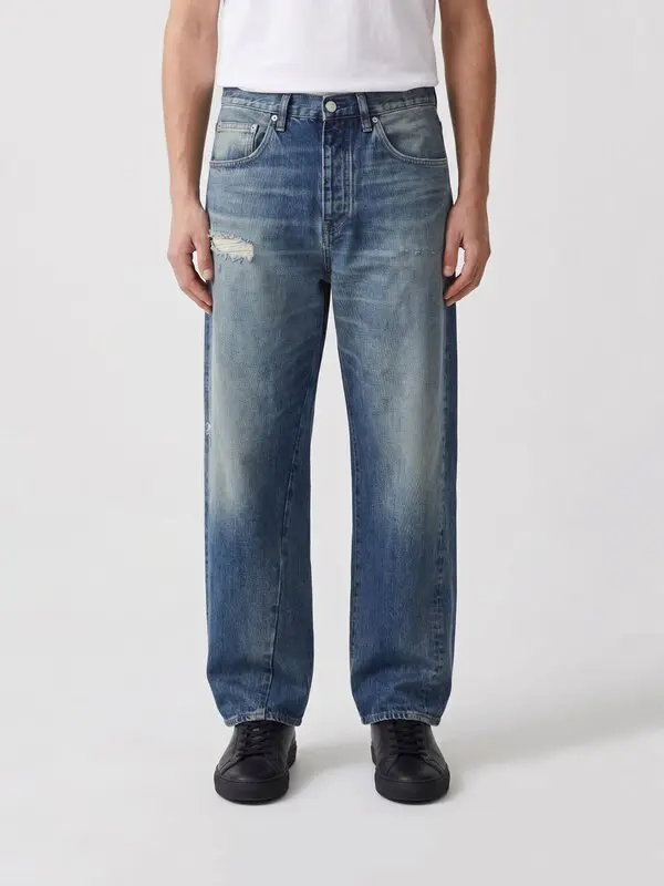 SUNFLOWER Five-pocket Distressed Denim Wide-leg Jeans