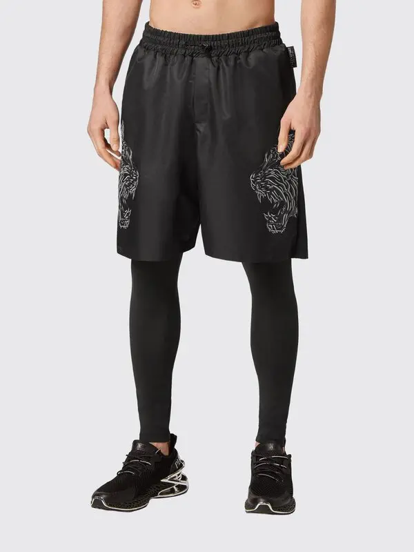PLEIN SPORT Tiger Slim Fit Double-layer Stretch Technical Fabric Jogging Trousers