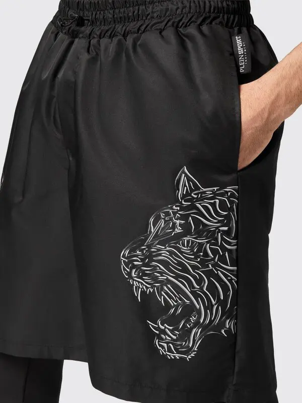 PLEIN SPORT Tiger Slim Fit Double-layer Stretch Technical Fabric Jogging Trousers