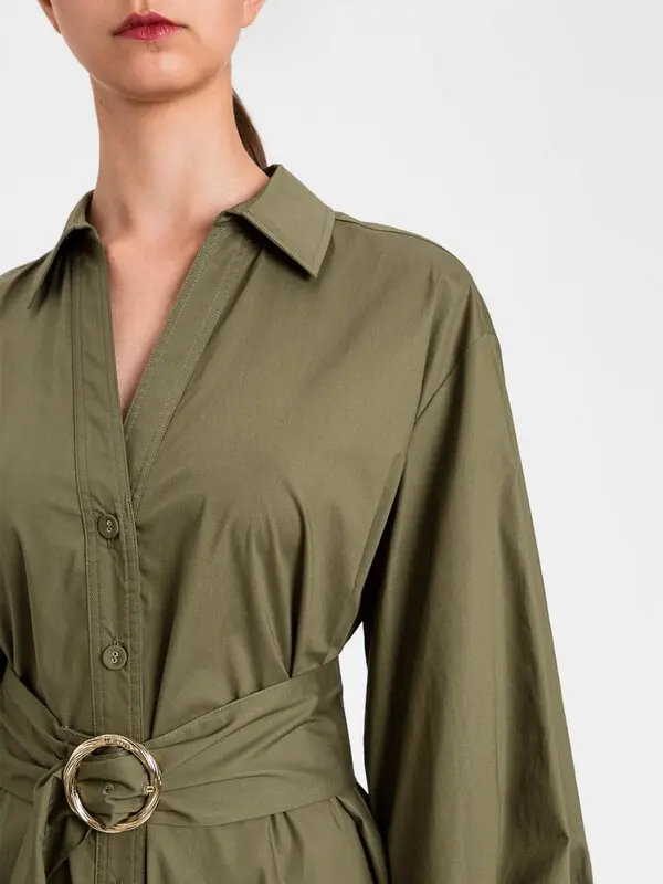 TWINSET Cotton Midi Shirtdress With Puff Sleeves