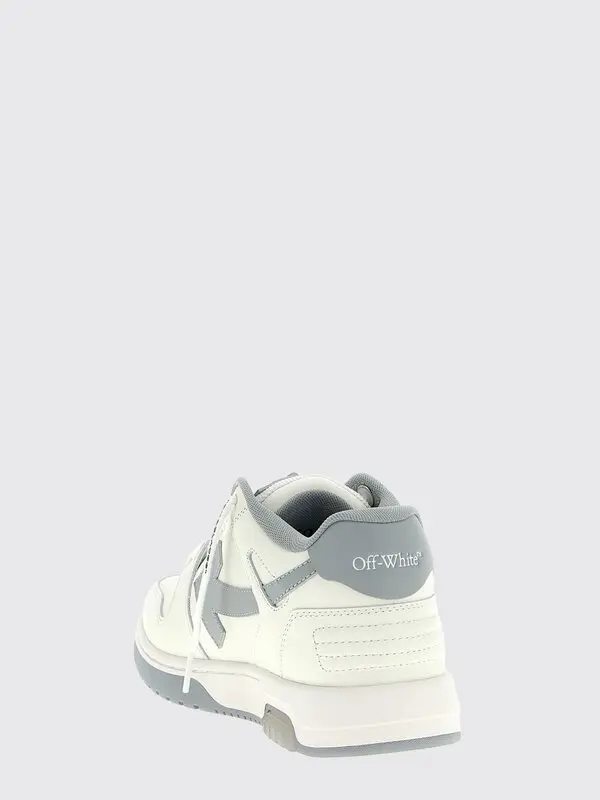 Off-White Leather And Mesh Low Top "out Of Office" Sneakers - Grey