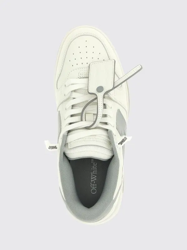 Off-White Leather And Mesh Low Top "out Of Office" Sneakers - Grey