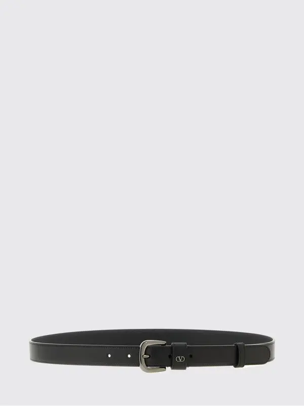 Valentino Garavani Vlogo Calfskin Belt - Black