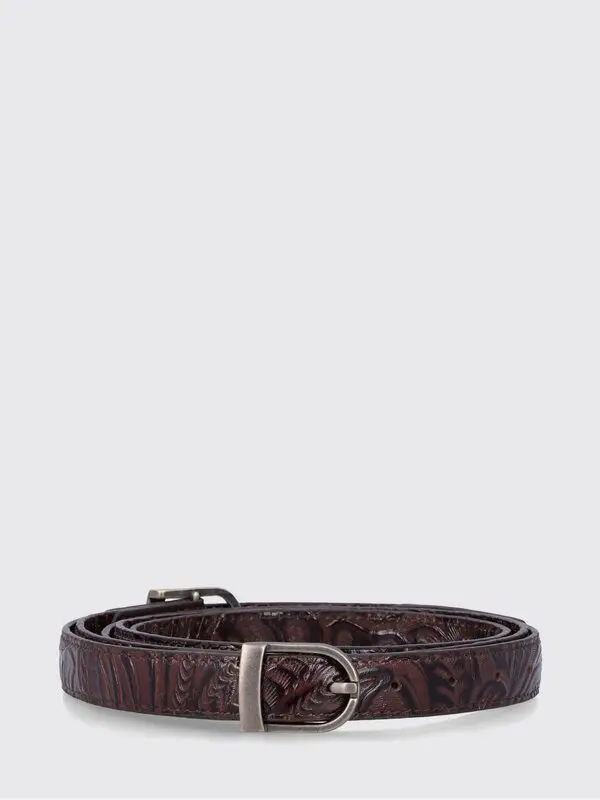 LOW CLASSIC Two Way Buckle Leather Belt - Brown
