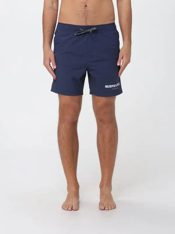 MURPHY&NYE Polyamide Swim Shorts With Elastic Waist And Drawstring - Blue