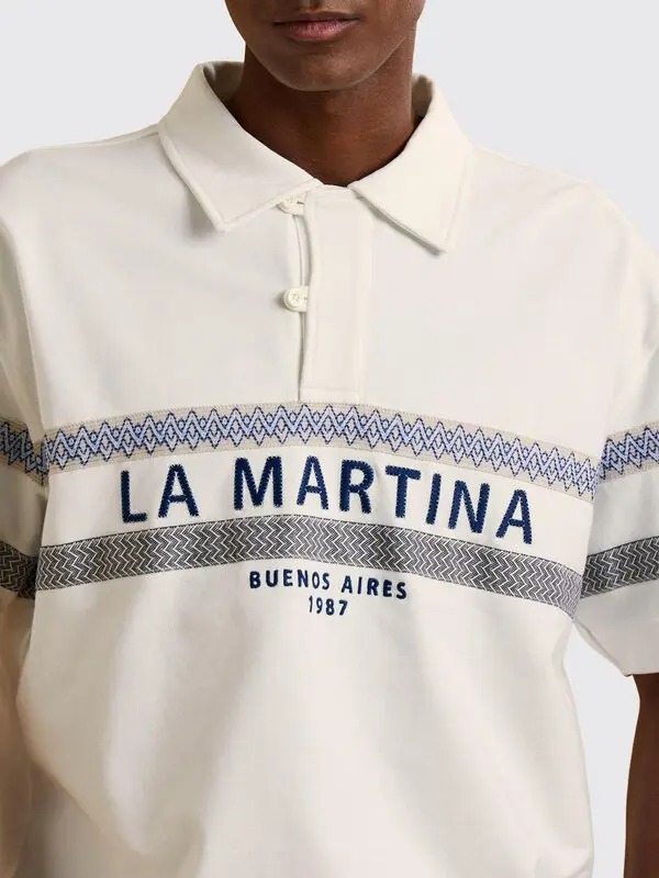 LA MARTINA Cotton Polo With Logo - White