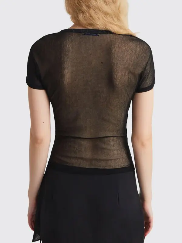 Paloma Wool Top Colour" Mesh Button-up Shirt - Black