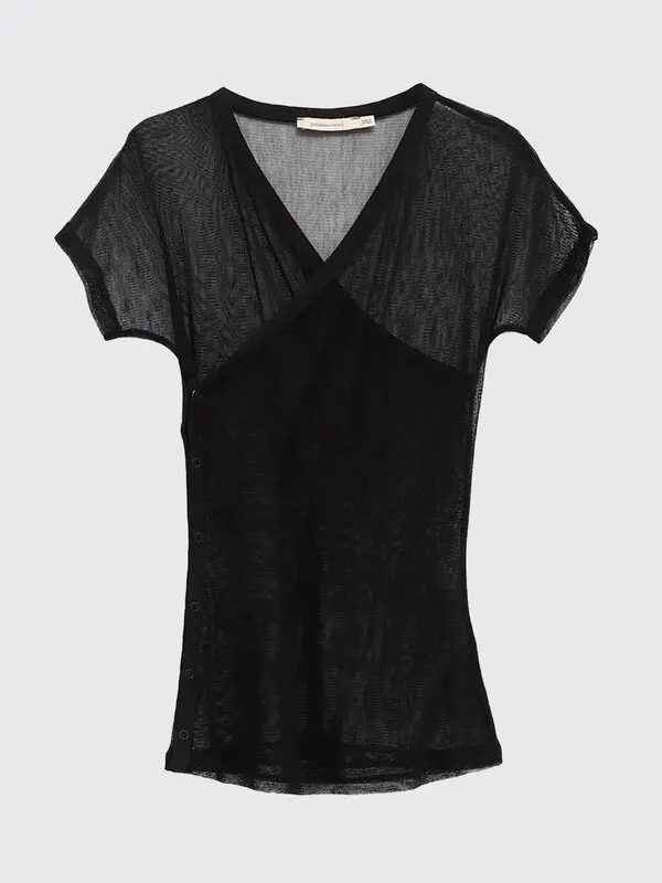 Paloma Wool Top Colour" Mesh Button-up Shirt - Black