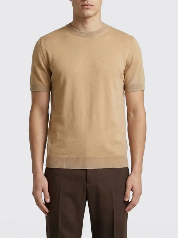 ZANONE Linen And Cotton Crew Neck Pullover - Beige