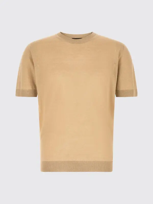 ZANONE Linen And Cotton Crew Neck Pullover - Beige