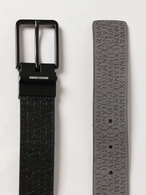 Armani Exchange Embossed Logo Leather Belt