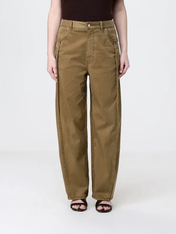 Tibi Garment Dyed Stretch Twill Wide Leg Trousers
