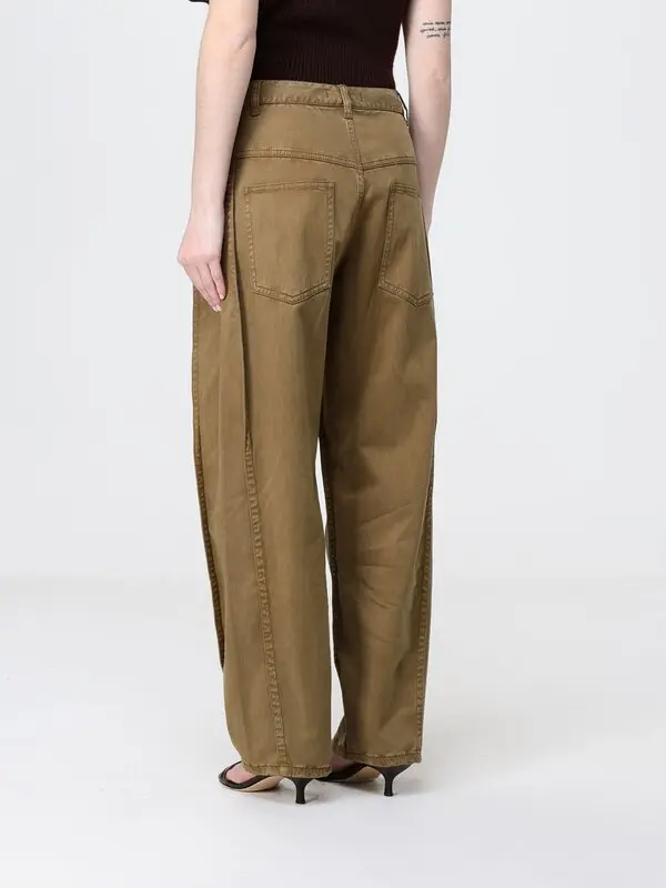 Tibi Garment Dyed Stretch Twill Wide Leg Trousers