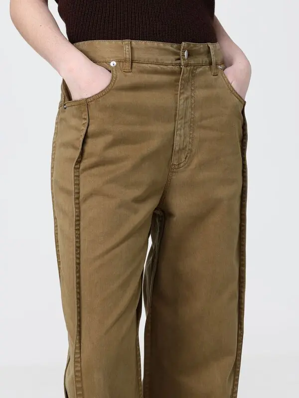 Tibi Garment Dyed Stretch Twill Wide Leg Trousers