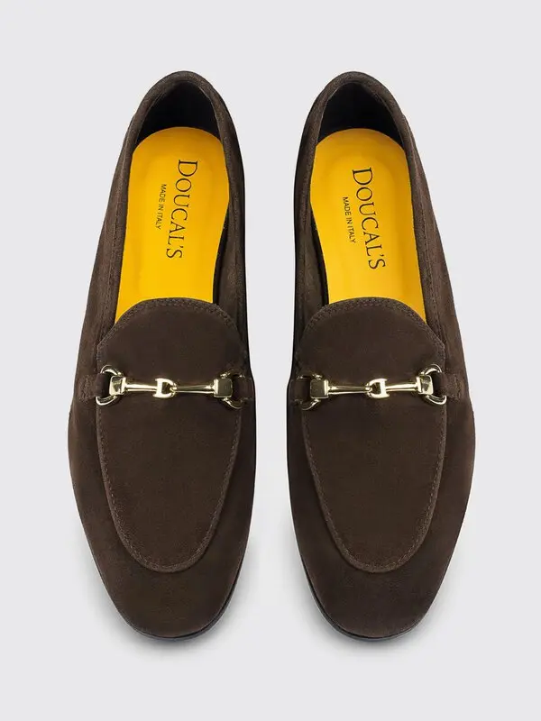 DOUCAL'S Suede Loafers With Bit - Coffee