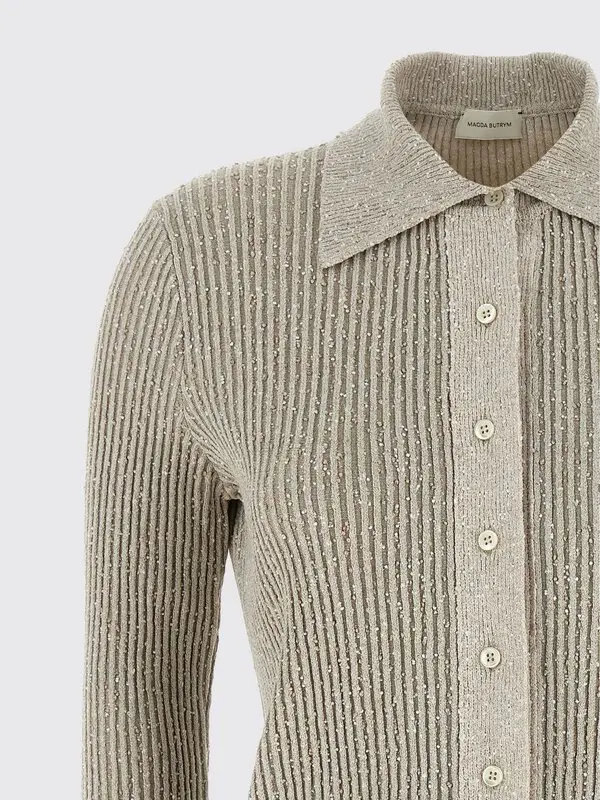 Magda Butrym Ribbed Knit Button-up Shirt