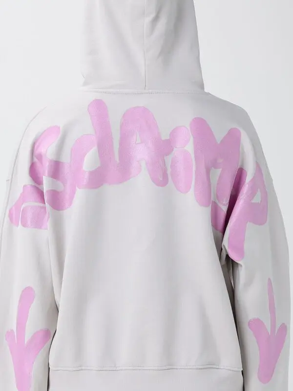 DISCLAIMER Cotton Hoodie With Printed Logo - Grey