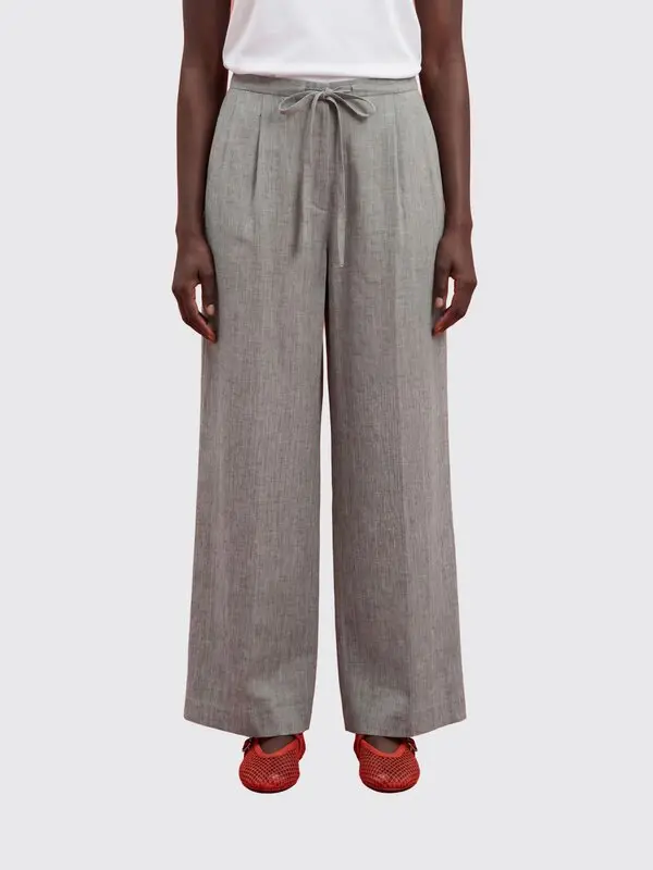 Loulou De Saison Linen And Cotton Wide Leg Trousers - Grey